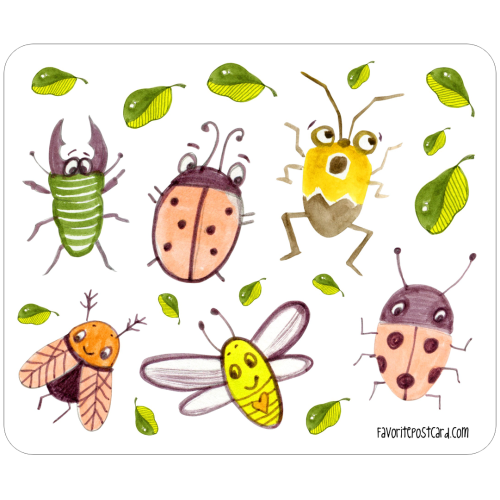 Sticker sheet #272: Cute Bugs – Favoritepostcard.com